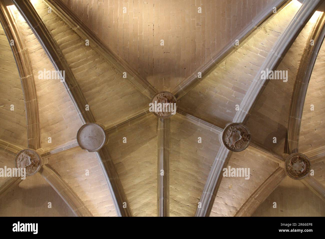 stone vault in a medieval and renaissance castle in touraine (france ...