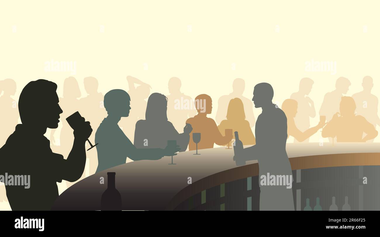 Bar Scene Silhouette