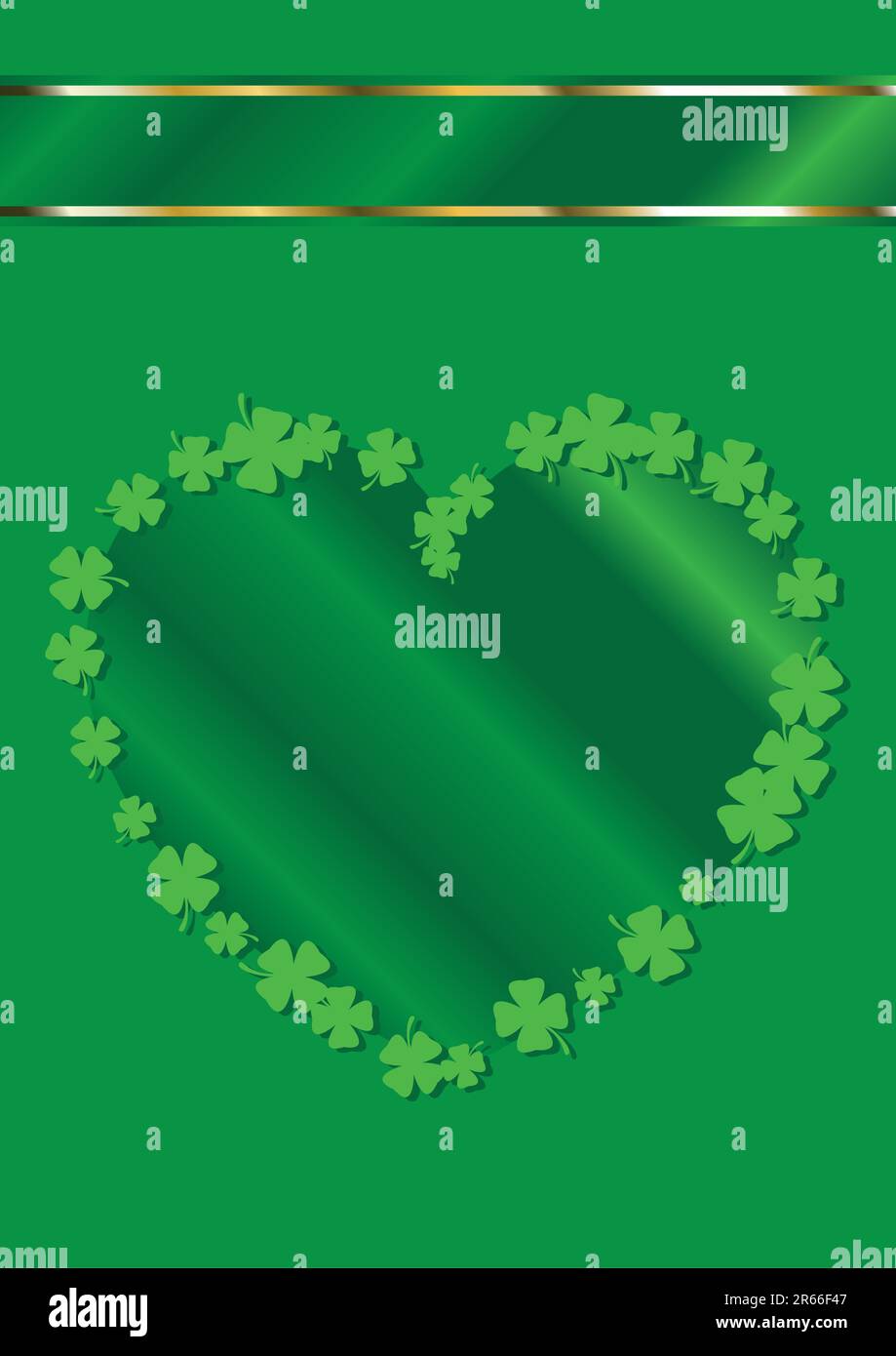 St. Patrick's Day Heart Shape Border Background Stock Vector Image ...