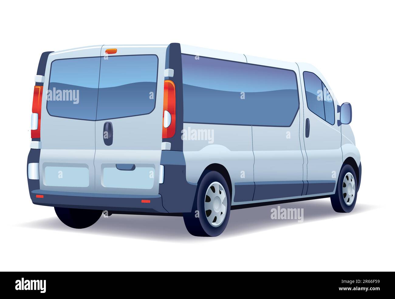 Commercial vehicle - silver passenger minibus - colored and layout ...