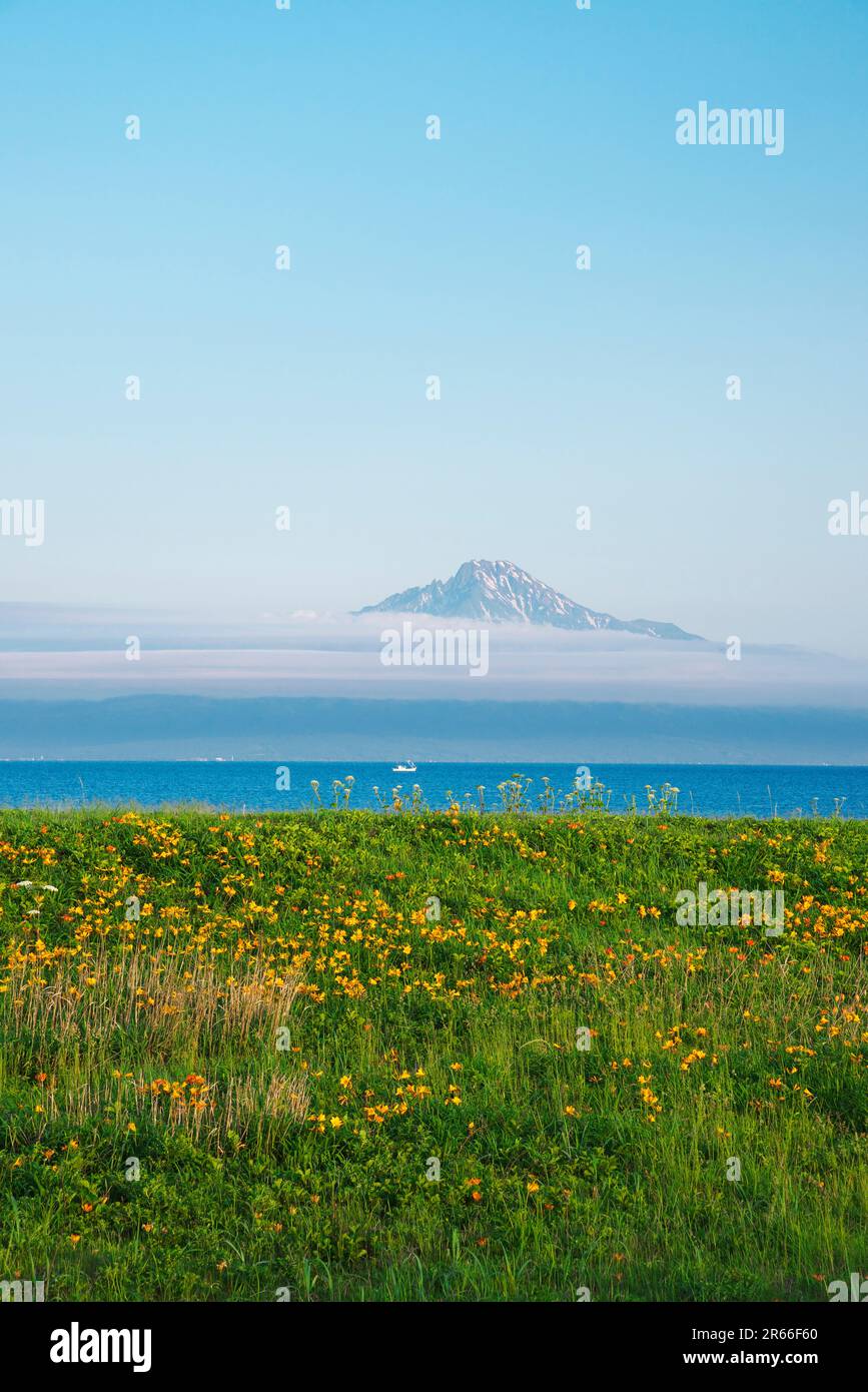 Rishiri Island, Sarobetsu Plains and the Sea of Japan Stock Photo - Alamy