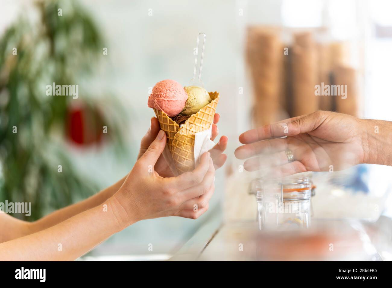 Various ice cream preparation hi-res stock photography and images - Alamy