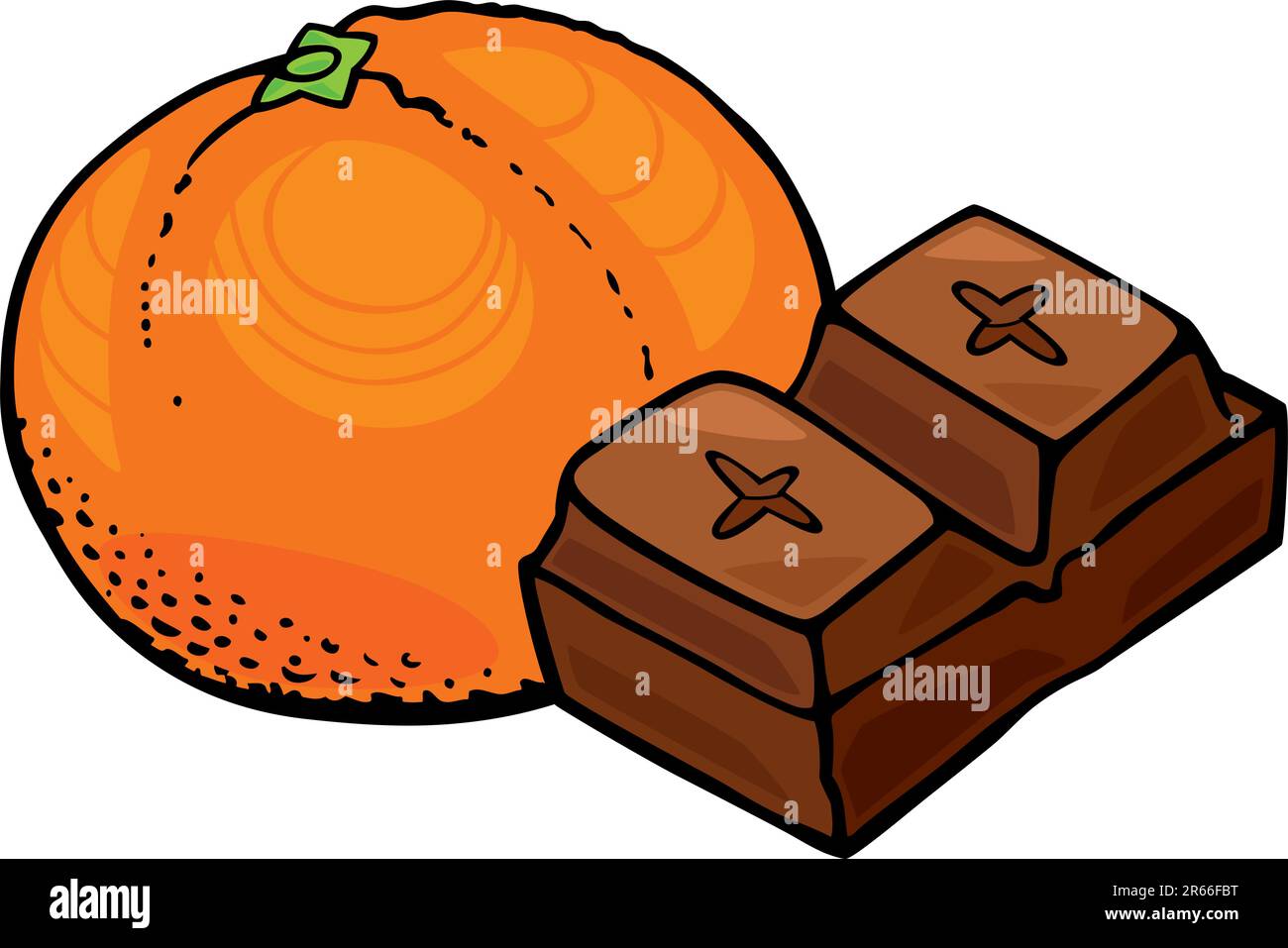 Illustration of orange fruit and chocolate block Stock Vector Image ...