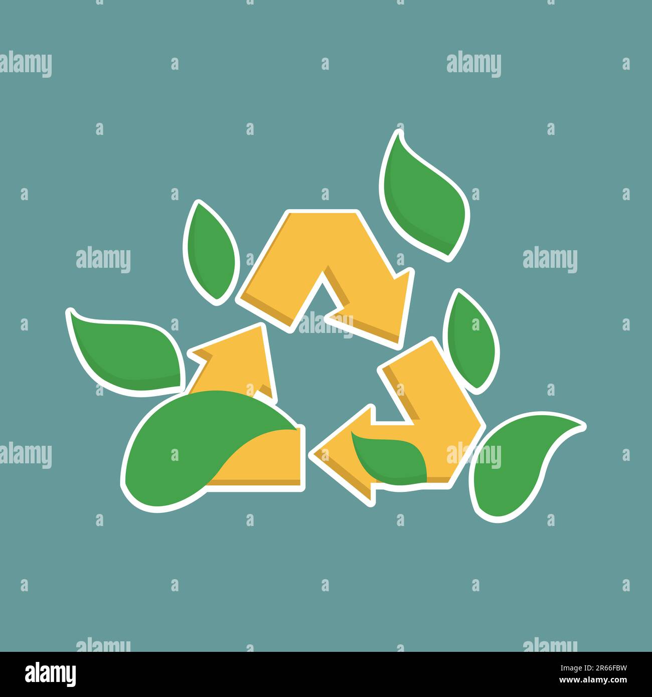 Recycling symbol with green leaves. Ecology concept. Vector ...