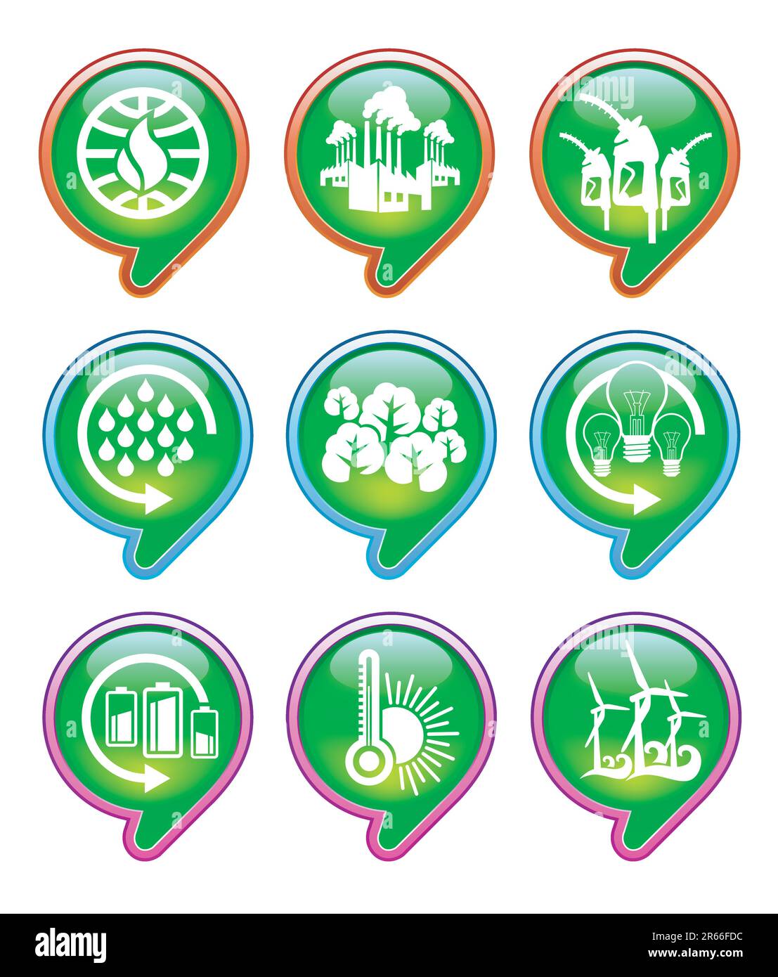 advanced icon set specially created for global warming issues Stock ...