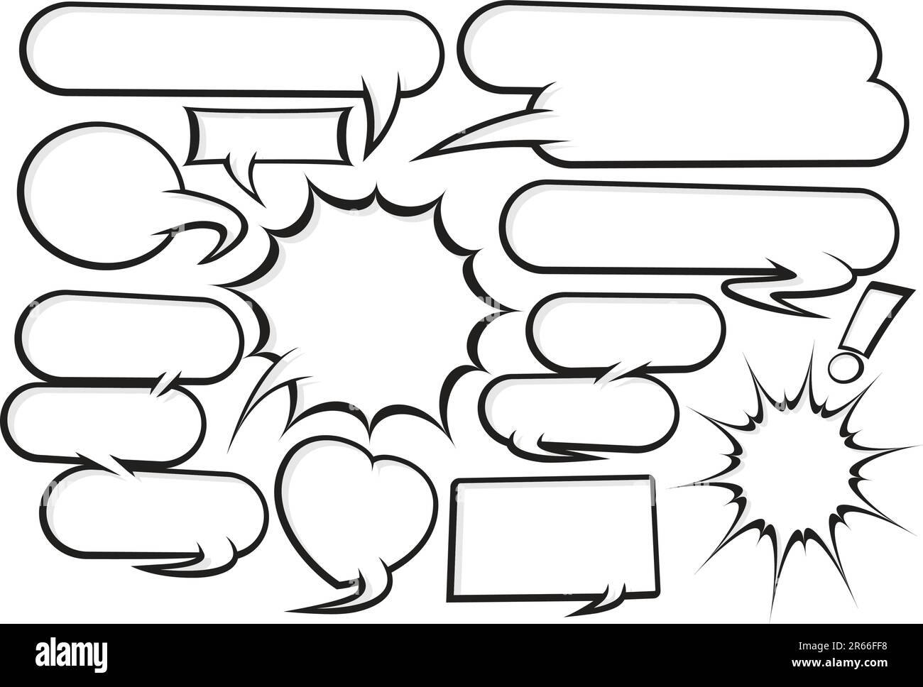 collection of fully editable funky cartoon style speech bubbles Stock ...