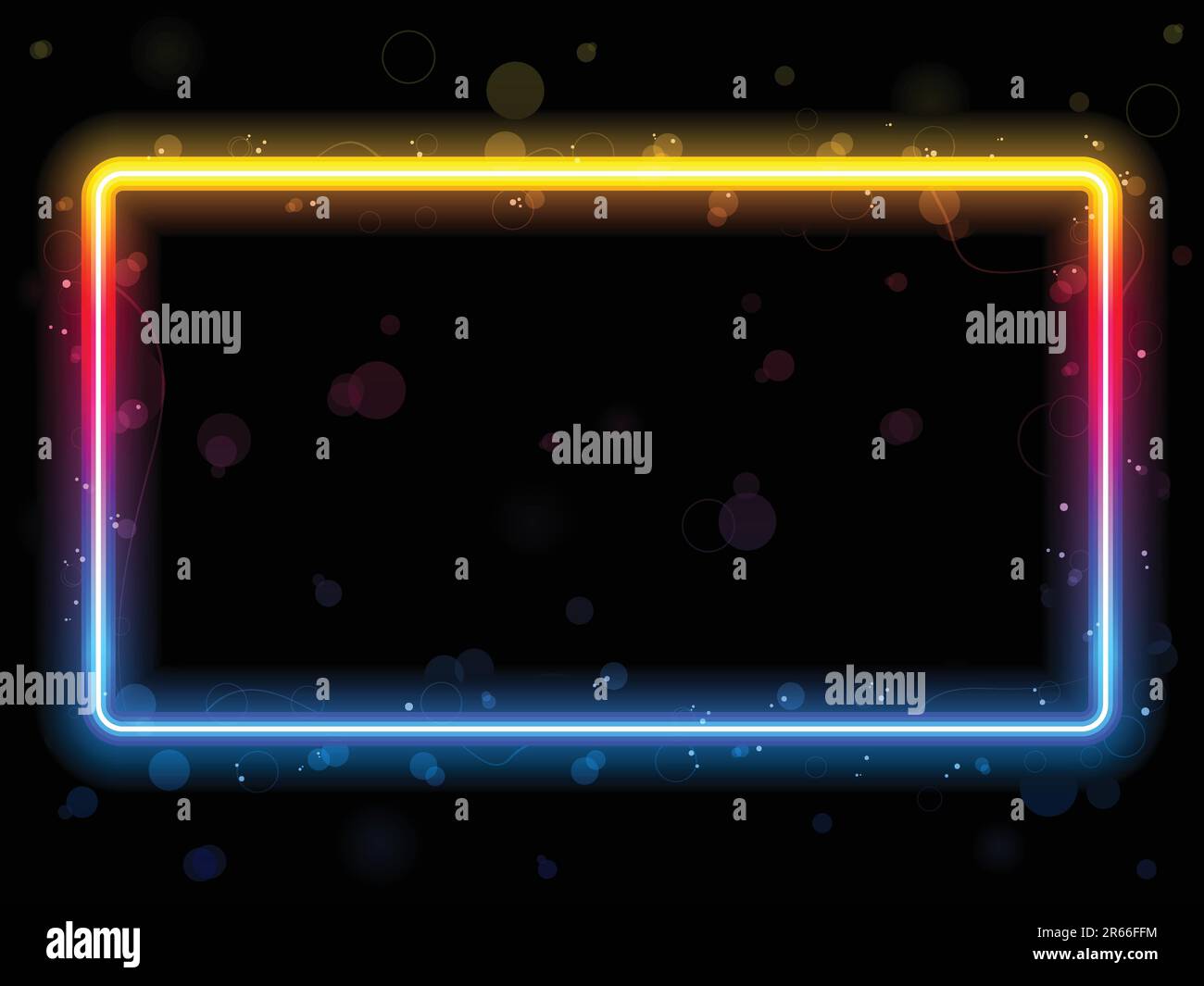 Rainbow Rectangle Border with Sparkles and Swirls. Editable Vector ...