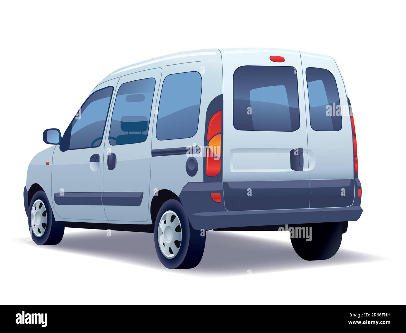 Commercial vehicle - white passenger minivan on a white background ...