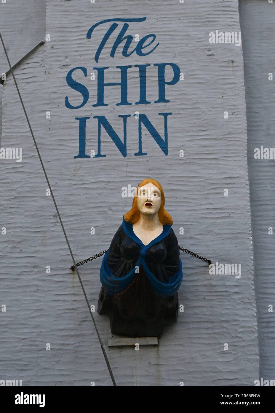 slipway signs, polperro, cornwall Stock Photo - Alamy