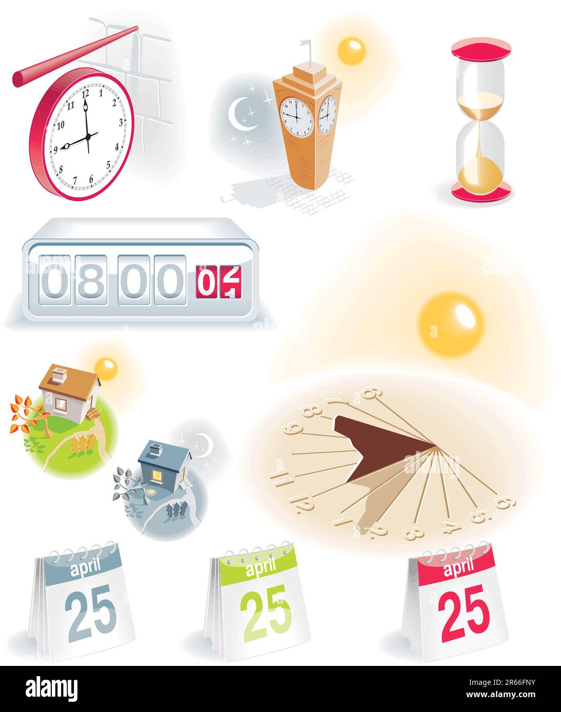 Set of 10 icons - time and calendar theme Stock Vector Image & Art - Alamy