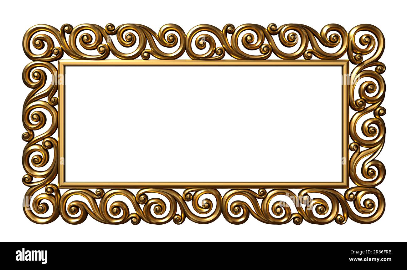 Classic golden frame baroque style cover postcard Stock Photo - Alamy