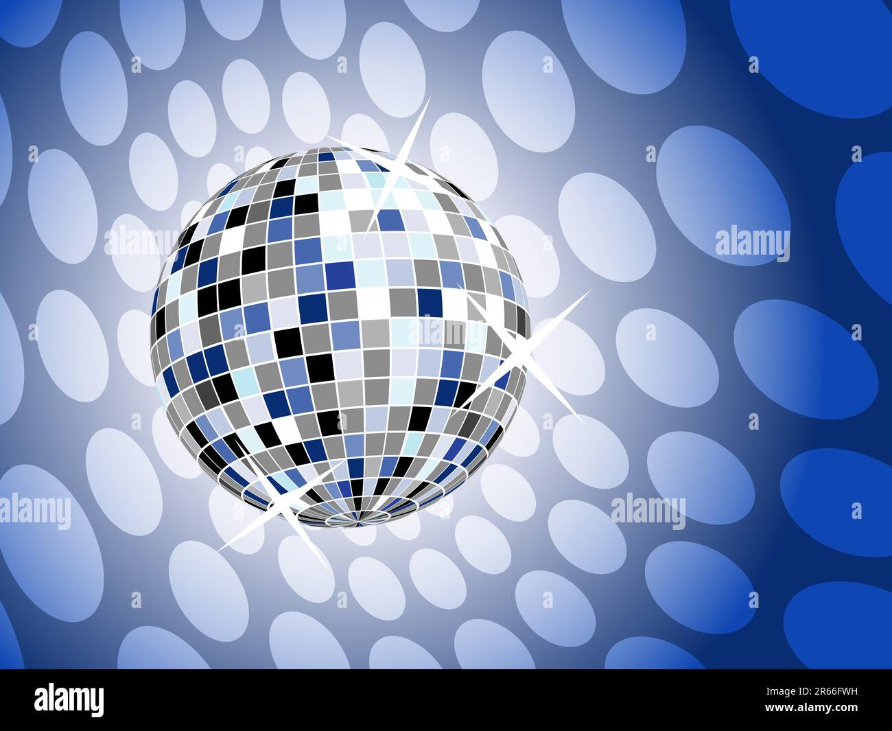 disco ball on blue background vector illustration Stock Vector Image ...