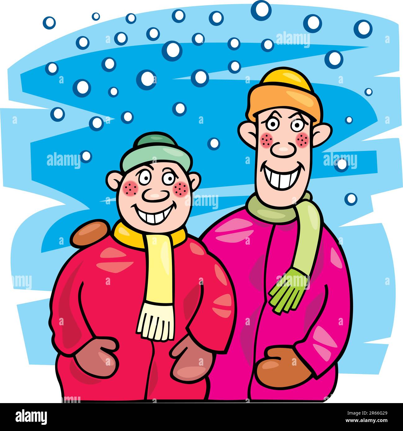 Cartoon illustration children winter Stock Vector Images - Alamy
