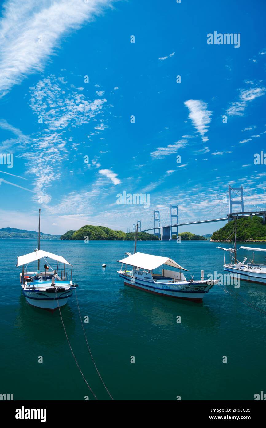Kurushima Kaikyo Bridge and Kurushima Straits Stock Photo - Alamy