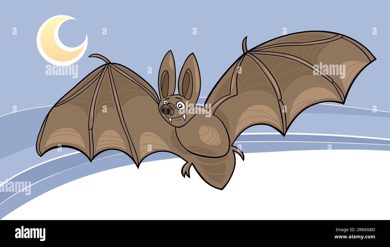 cartoon illustration of vampire bat flying Stock Vector Image & Art - Alamy