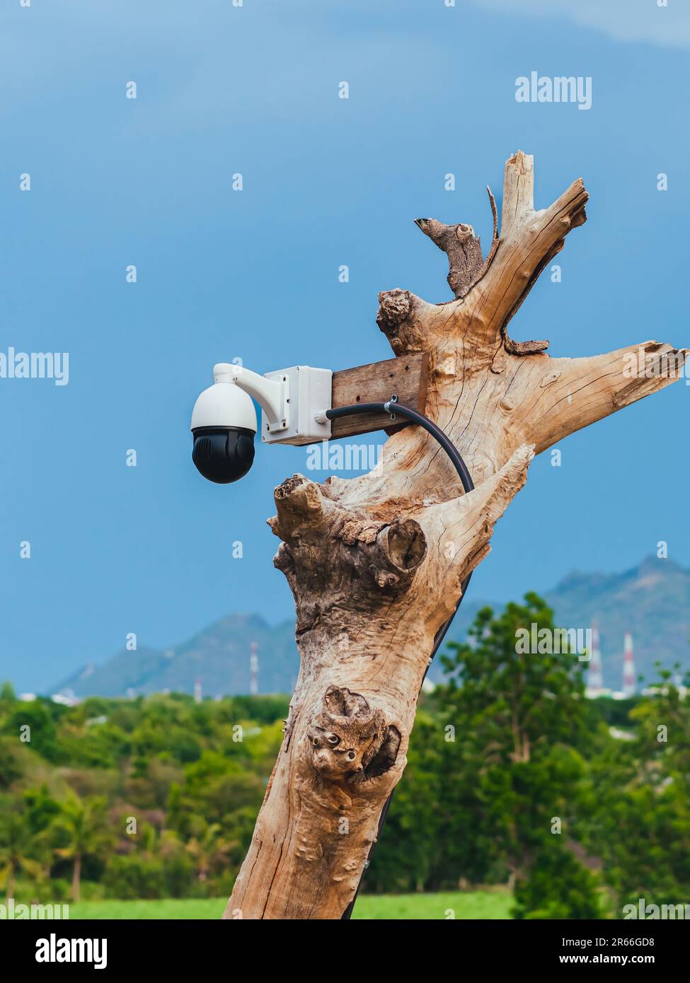Closed circuit camera multi-angle CCTV system camera installed on dead ...