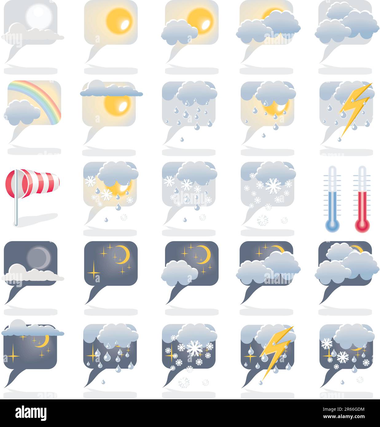 Day and night weather forecast icons Stock Vector Image & Art - Alamy