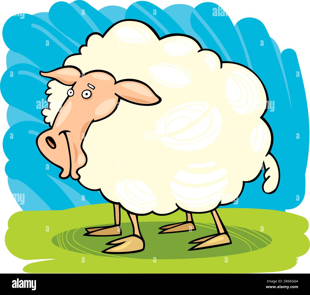 Cartoon illustration of farm sheep Stock Vector Image & Art - Alamy