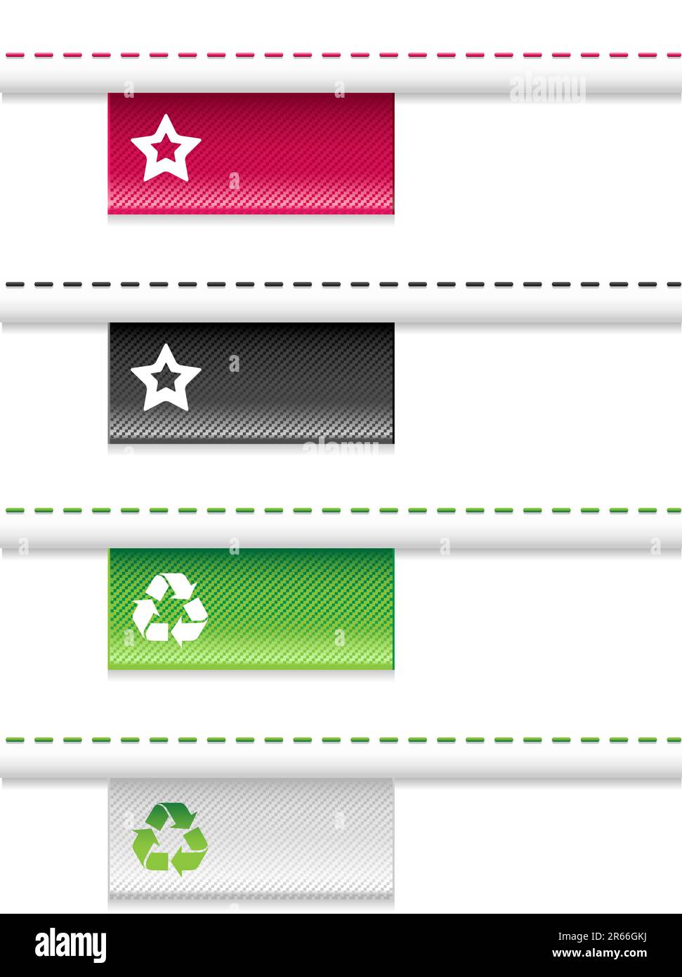 Set of tissue labels with stars and recycling sign Stock Vector Image ...