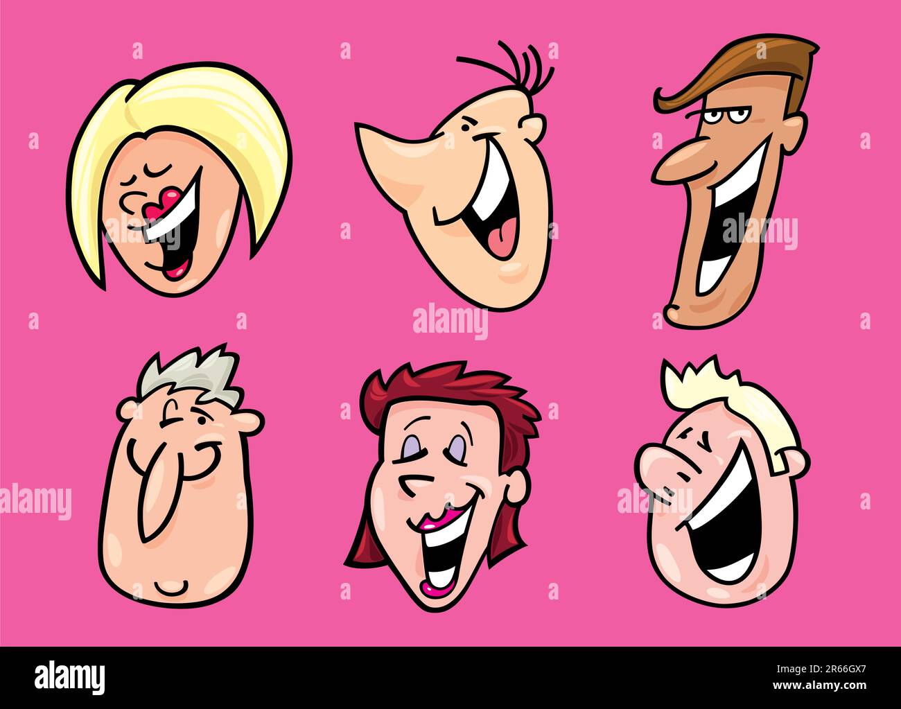 Cartoon vector illustration of set of funny faces Stock Vector Image ...