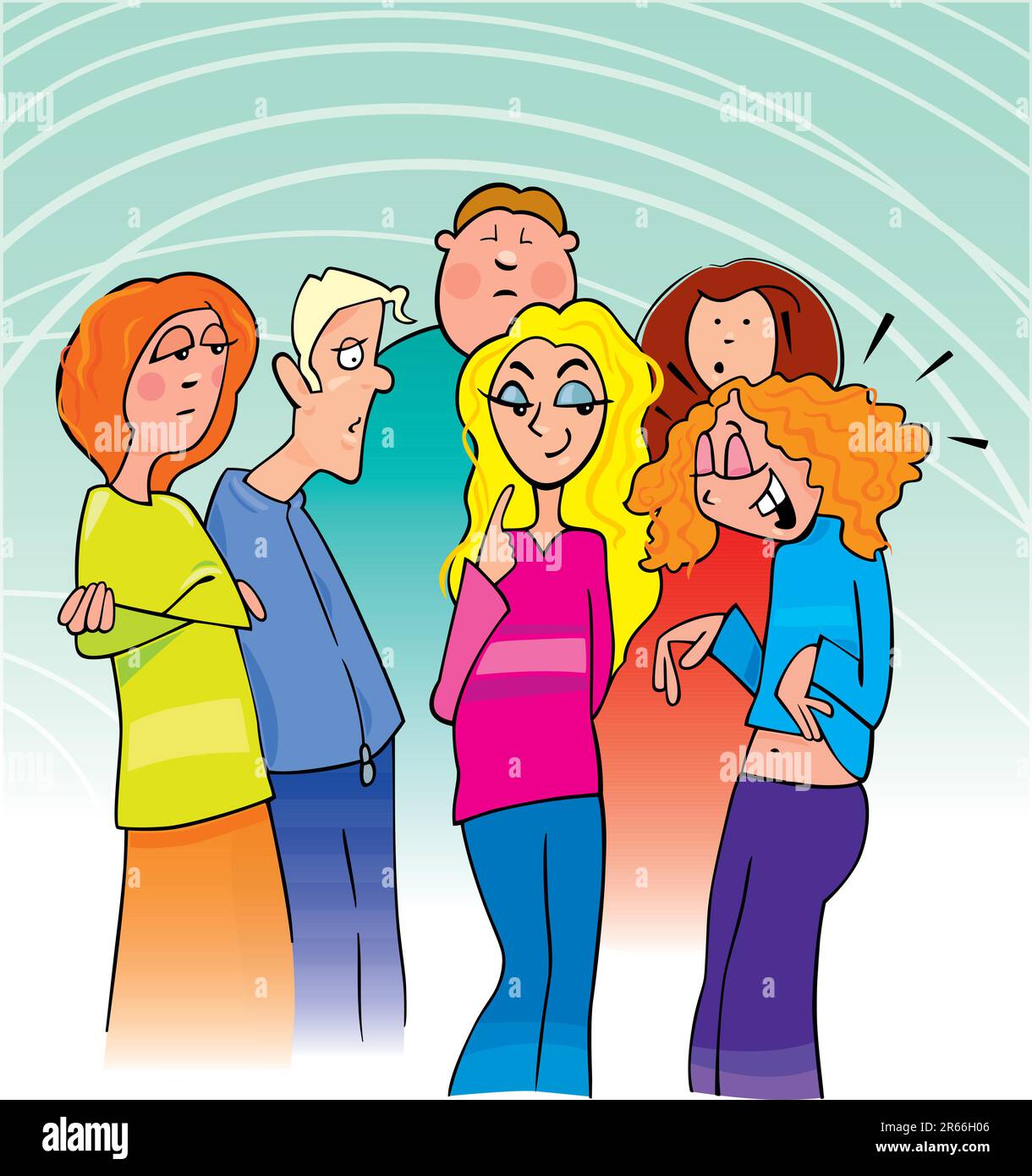 cartoon illustration of teenagers group Stock Vector Image & Art - Alamy