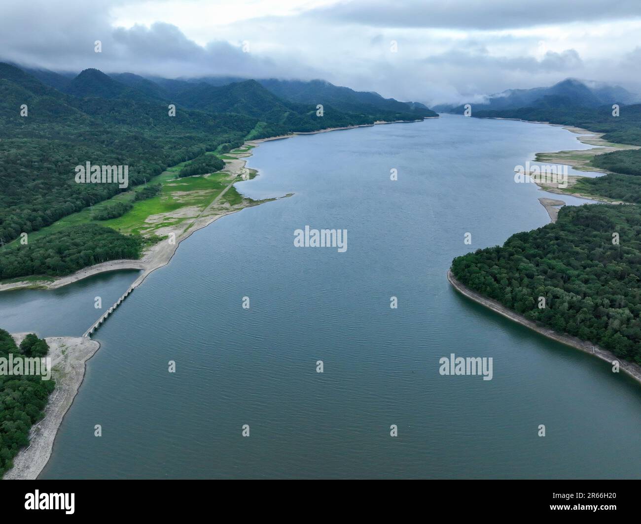 Lake Nukabira and Taushubetsu River Bridge Stock Photo - Alamy
