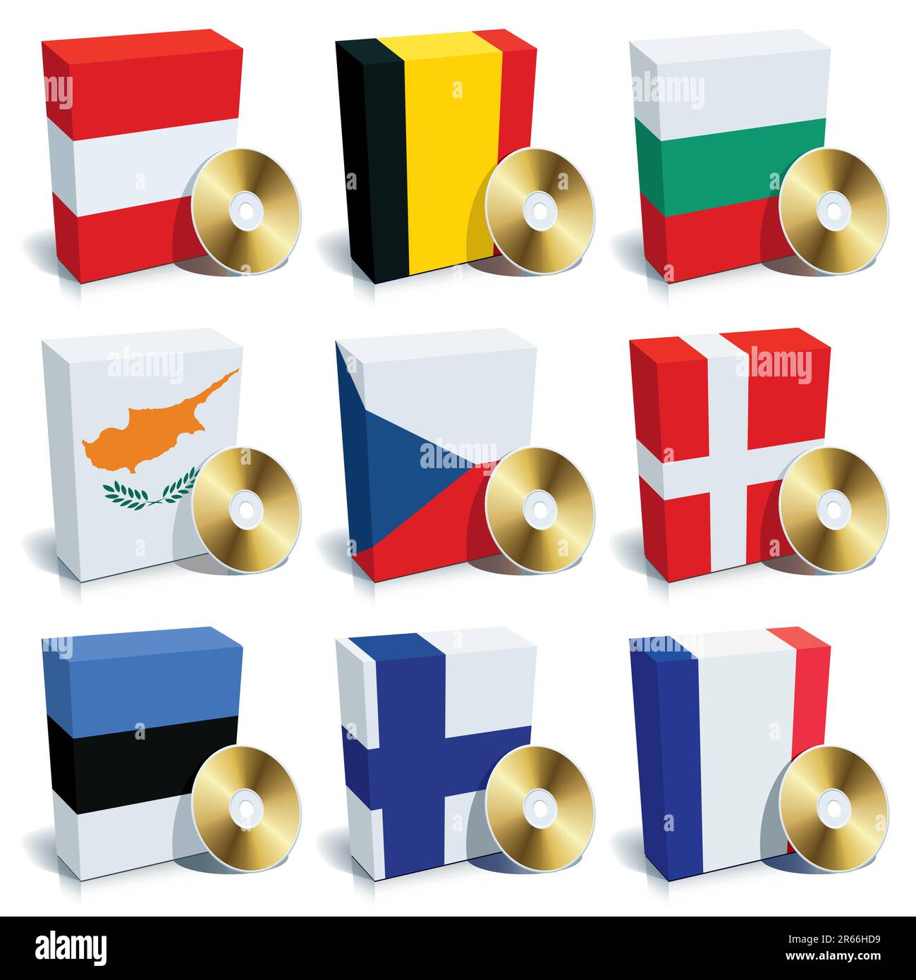 Software boxes with colors of national flags. Europe set 1 Stock Vector ...