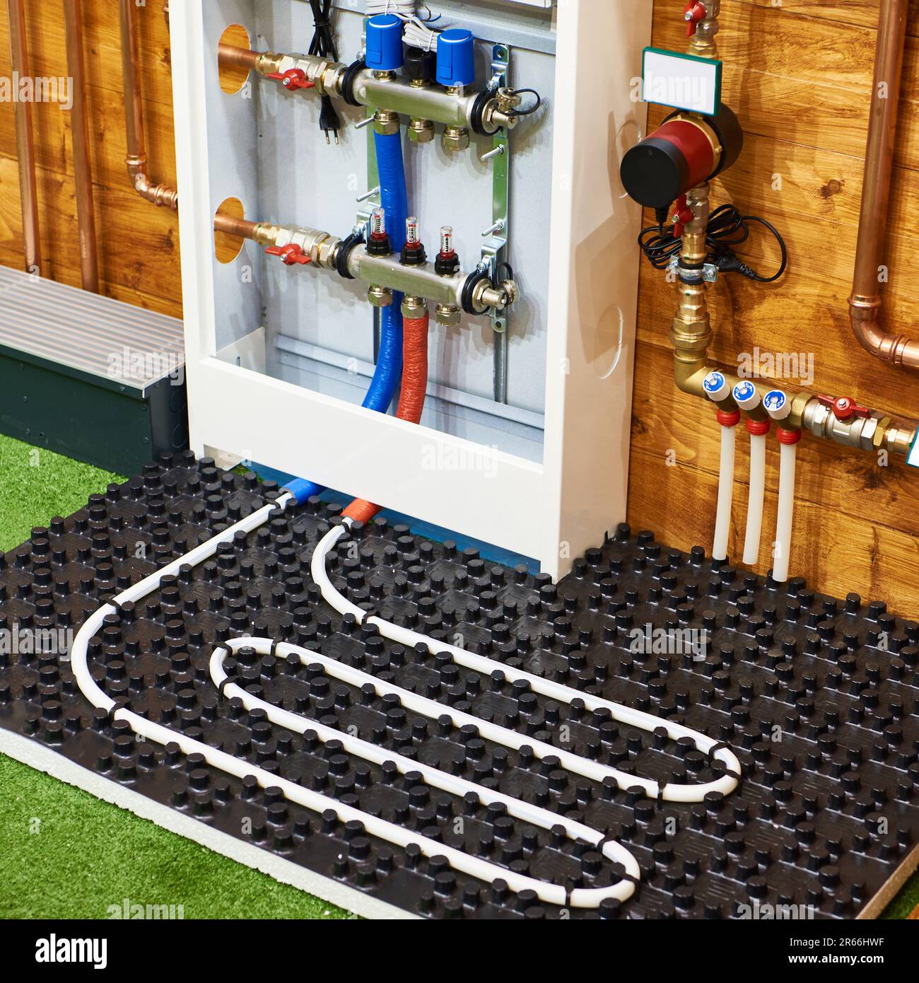 Model of the heating system floor at the exhibition Stock Photo - Alamy