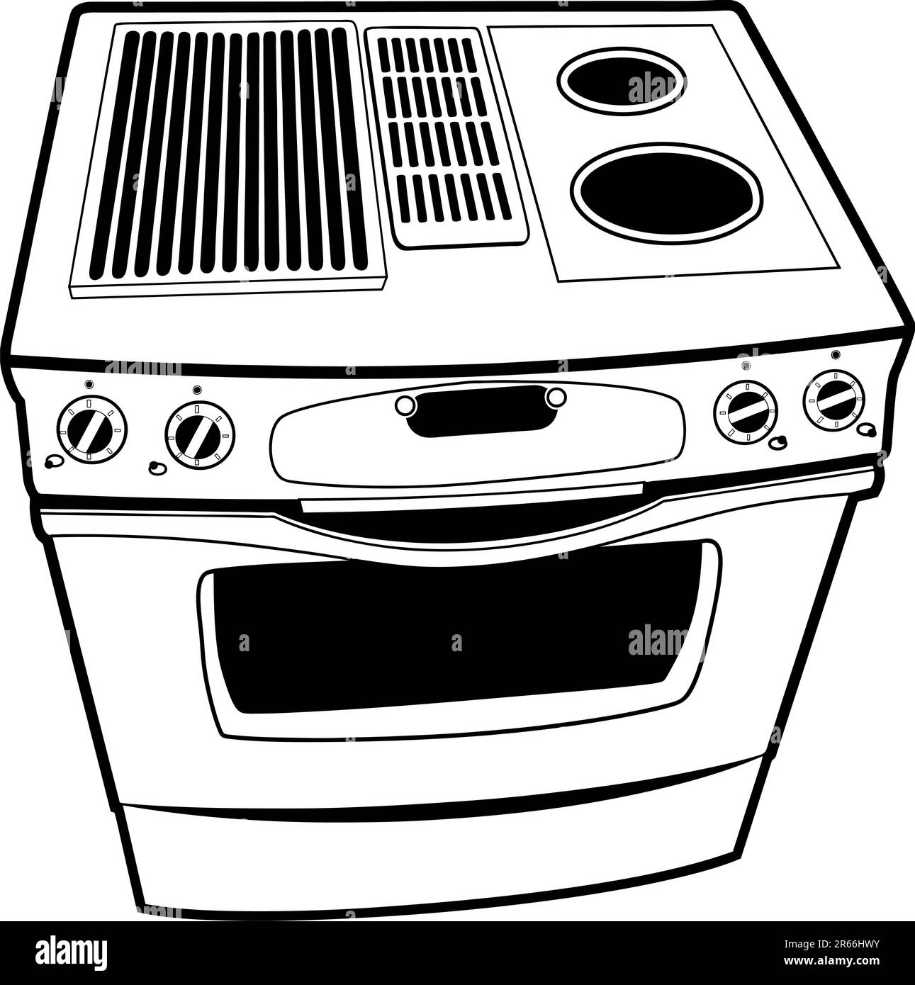 Stove illustration isolated on a white background Stock Vector Image ...
