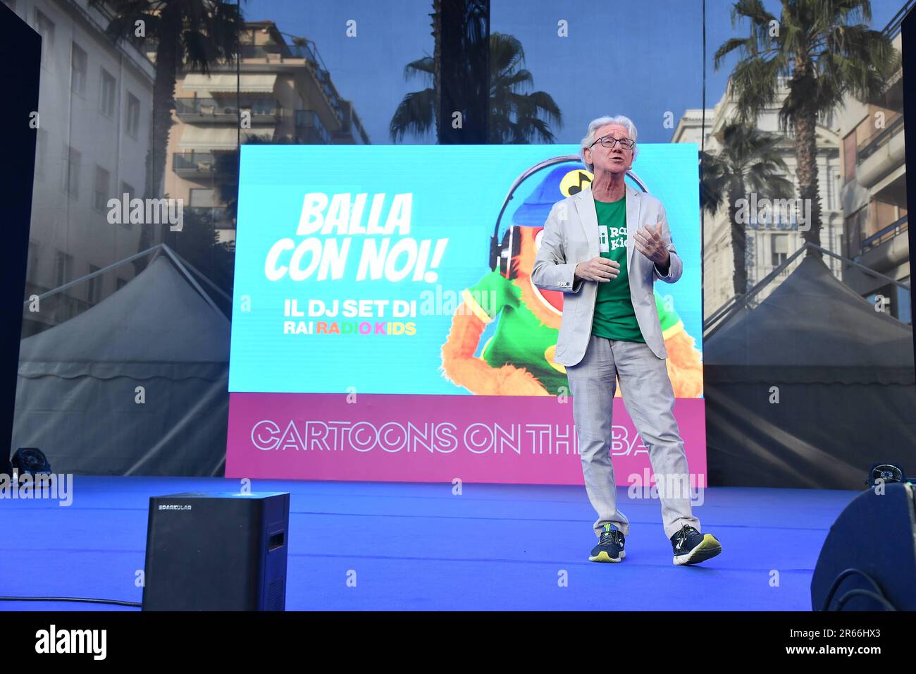 Pescara, Italy. 05th June, 2023. Pescara : Cartoon on the bay . Armando ...