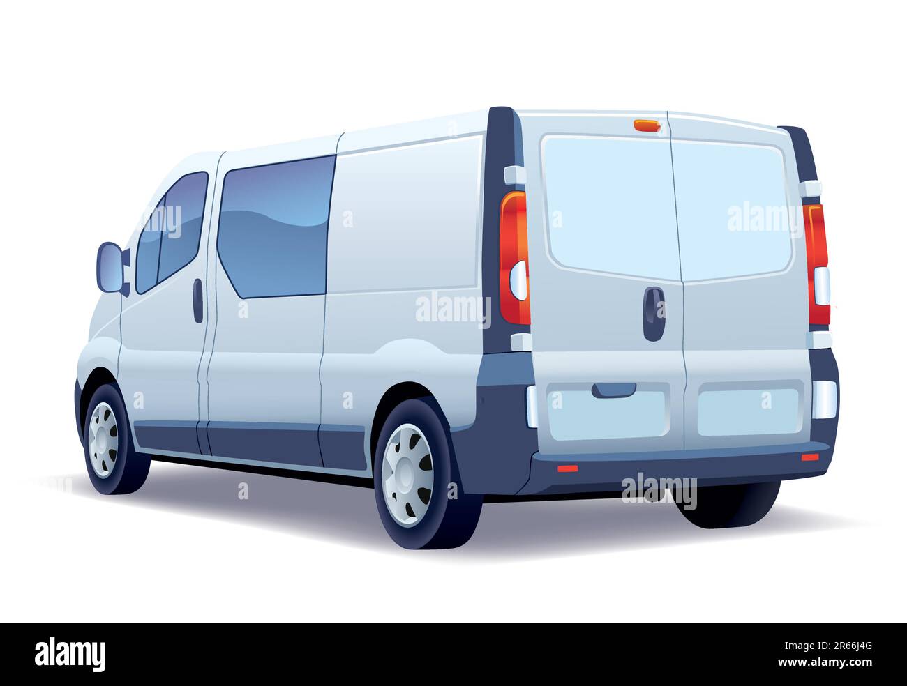 White commercial vehicle - delivery van on white background Stock ...