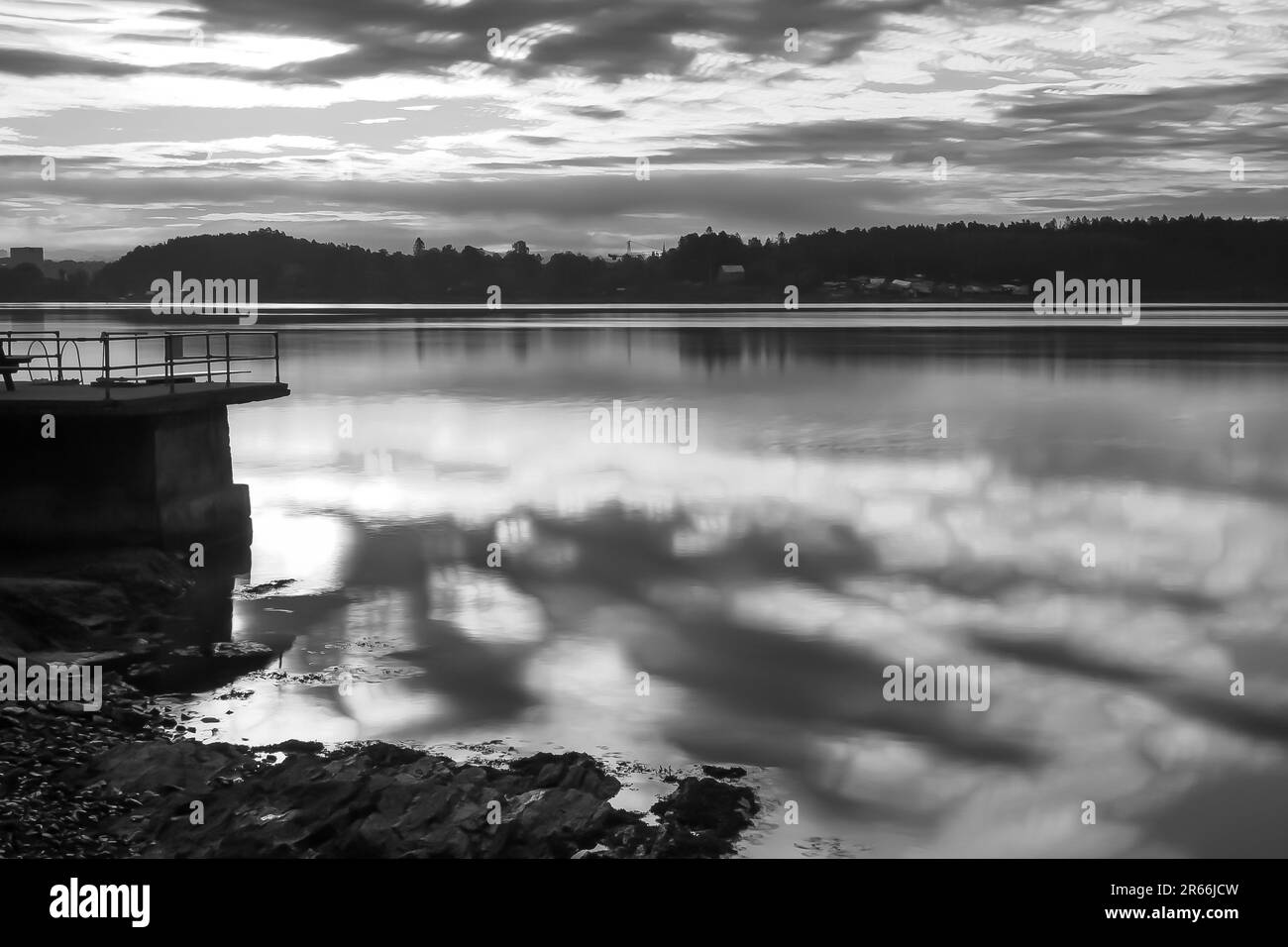 Black white calm water Black and White Stock Photos & Images - Alamy