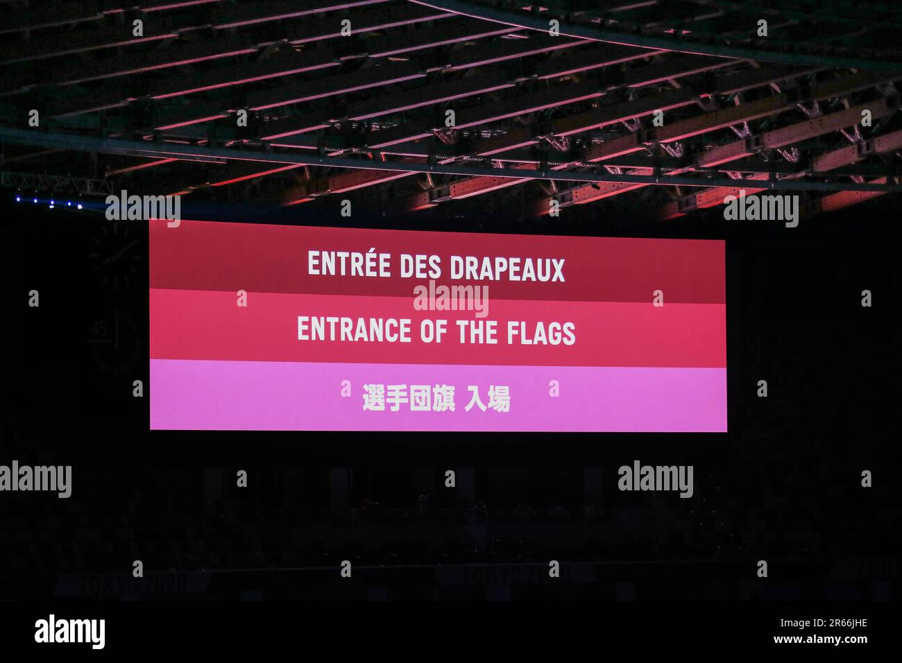 AUG 8, 2021 - Tokyo, Japan: entrance of the flags during the Closing ...