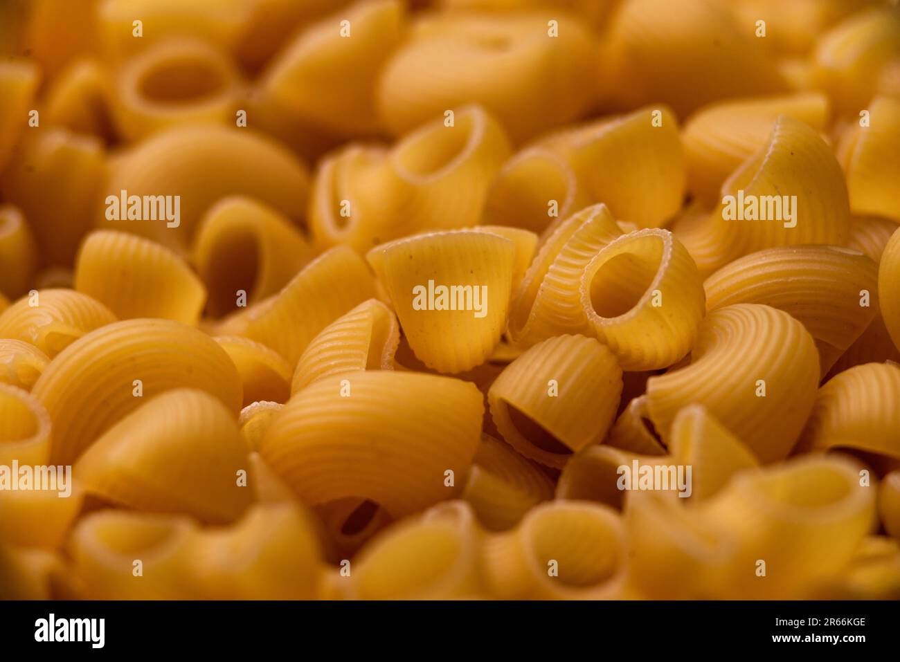 dry raw Italian pasta pipe rigate Diet and food concept Uncooked ...