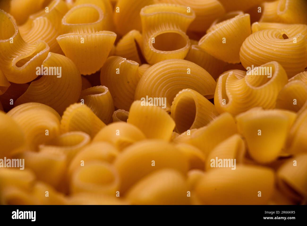 dry raw Italian pasta pipe rigate Diet and food concept Uncooked ...