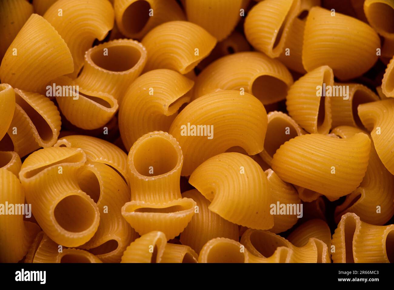dry raw Italian pasta pipe rigate Diet and food concept Uncooked ...