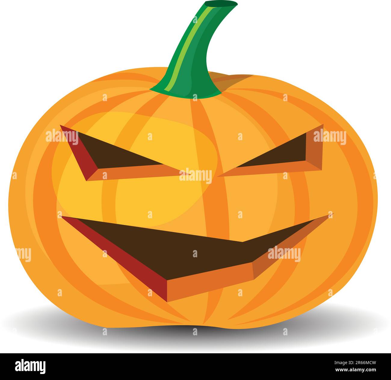 halloween pumpkin with evil grinning, vector format Stock Vector Image ...