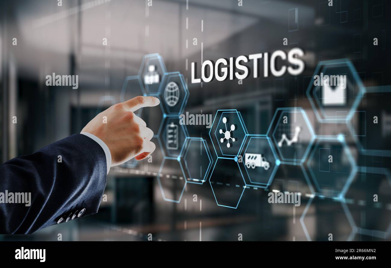 Logistic network distribution and transport concept. Goods delivery ...