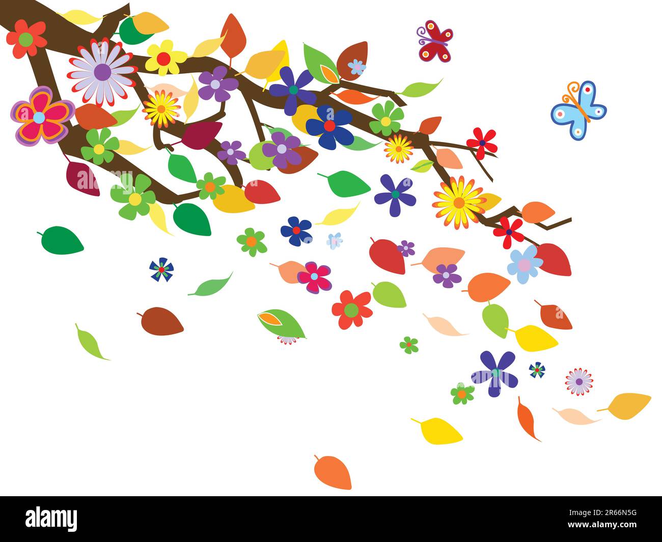 colorful spring flowers vector illustration Stock Vector Image & Art ...