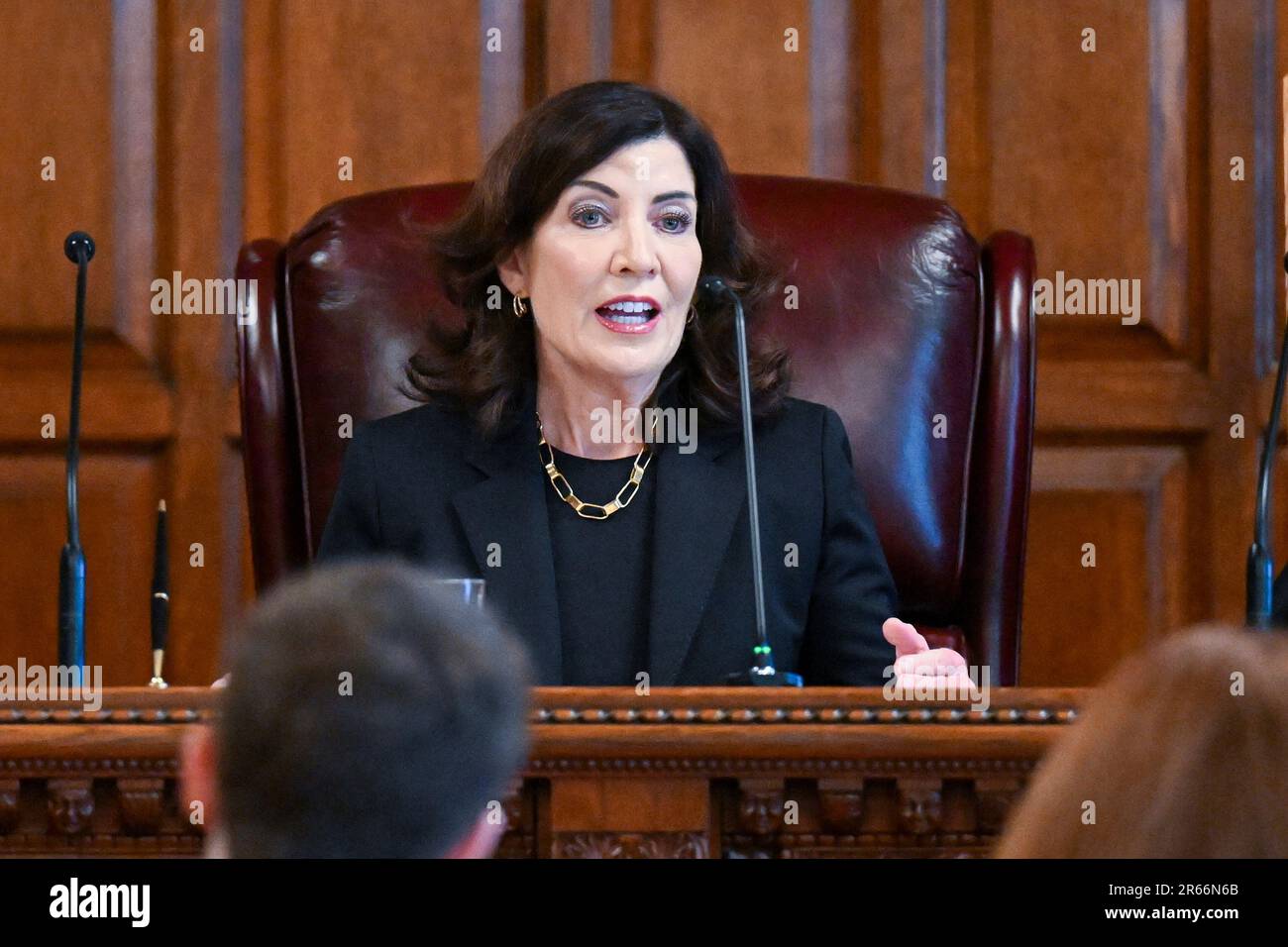 New York Gov. Kathy Hochul presents remarks before New York State ...