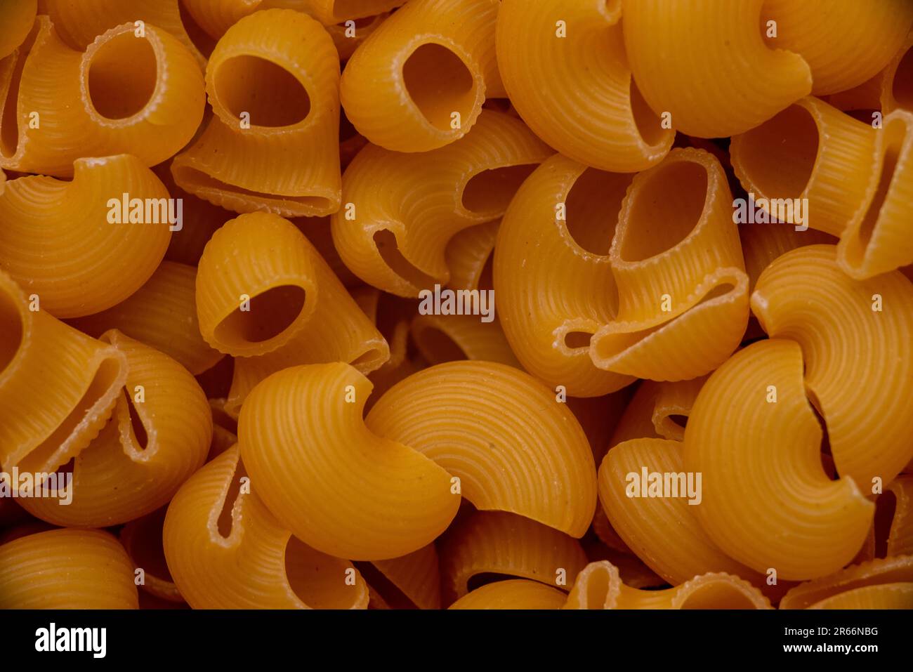 dry raw Italian pasta pipe rigate Diet and food concept Uncooked ...