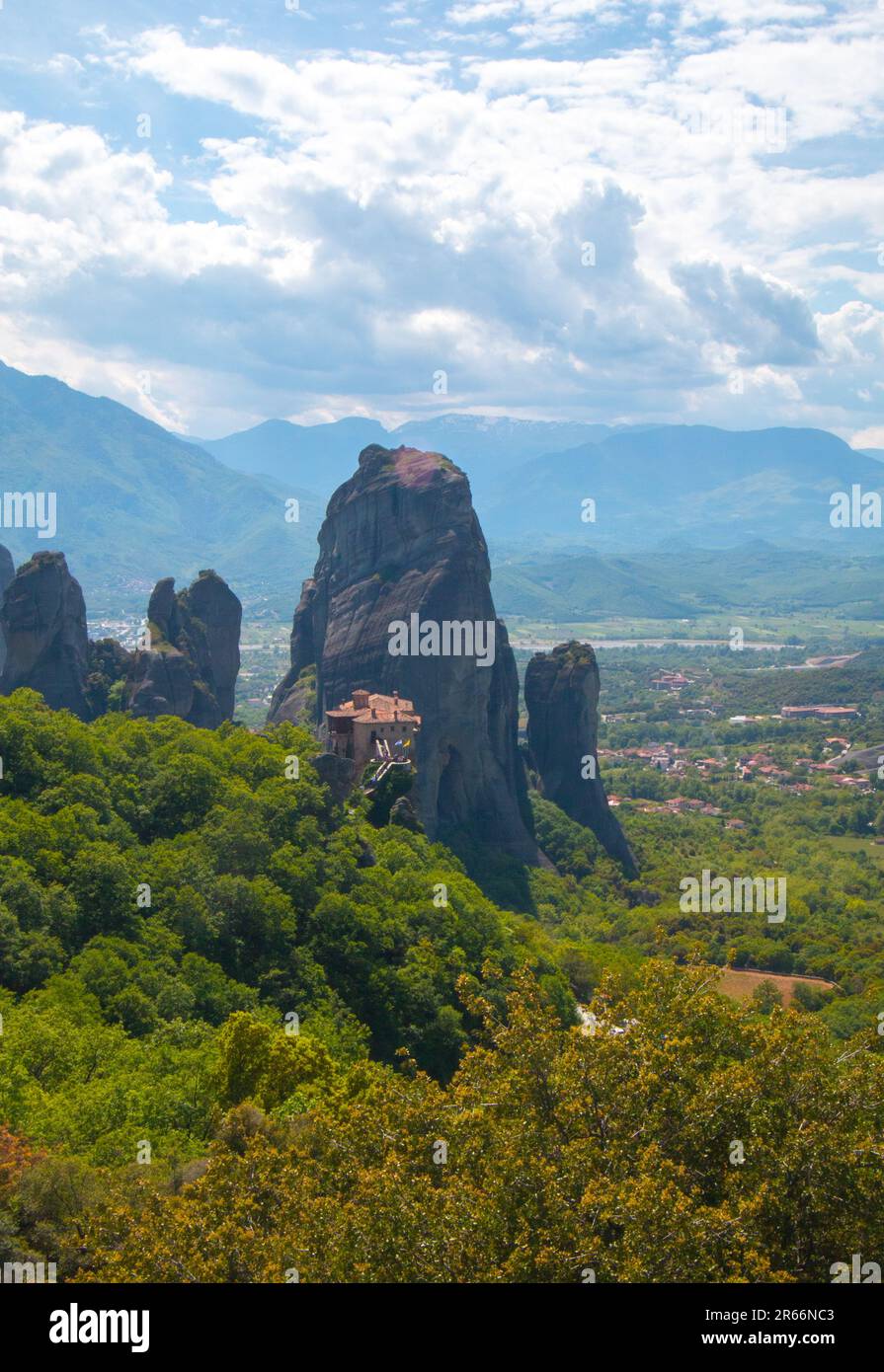 View of Medieval Christian Monasteries at Meteora, in Kalabaka, Greece ...