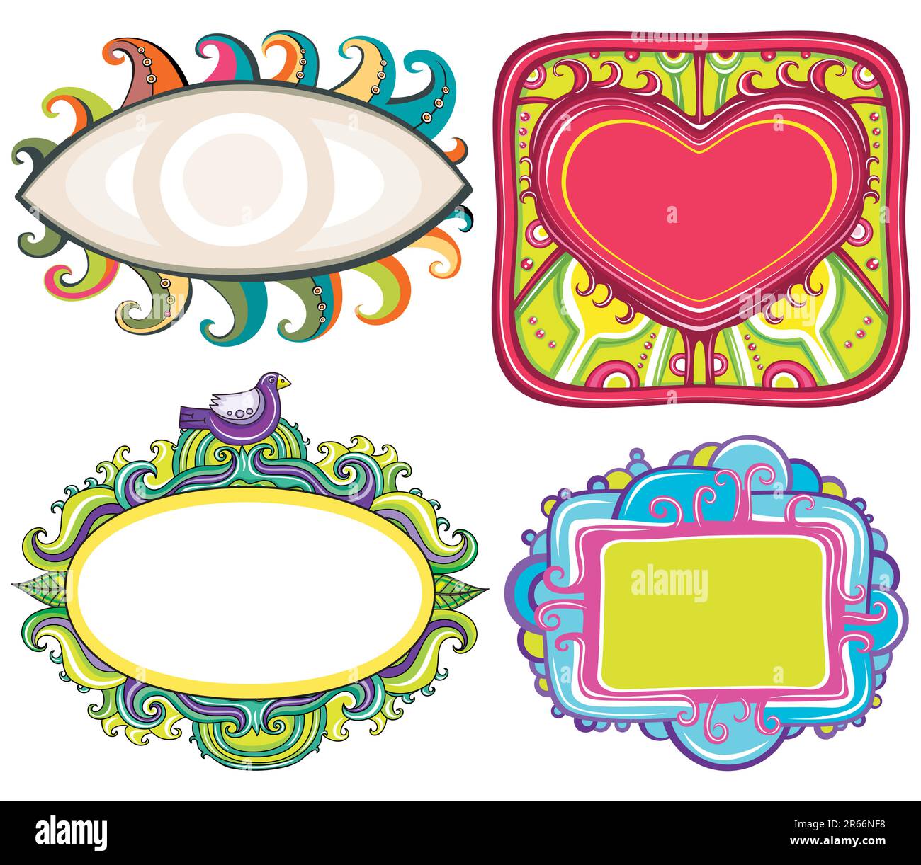 Vector set of cute frames, with space for your text Stock Vector Image ...