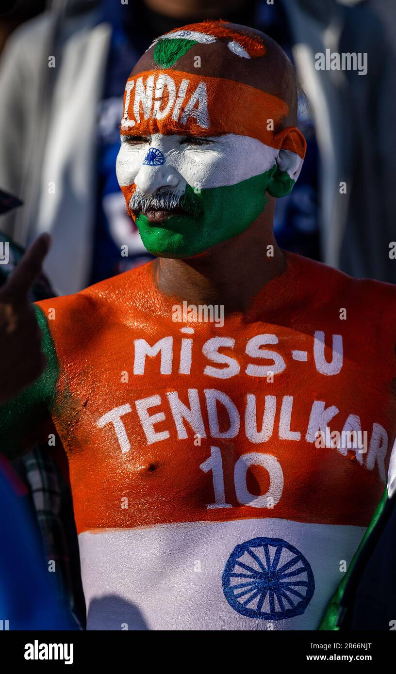 India fan with face paint during day one of the ICC World Test ...