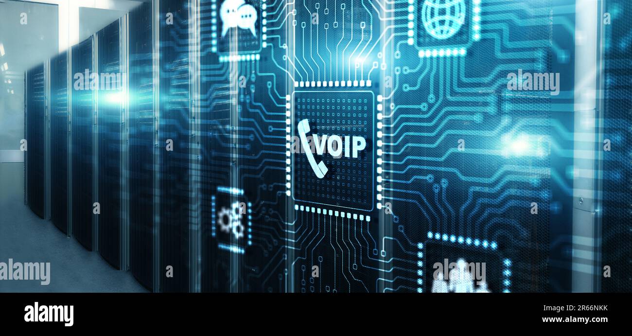 Voip IP Telephony cloud pbx concept. Voip services and networking ...