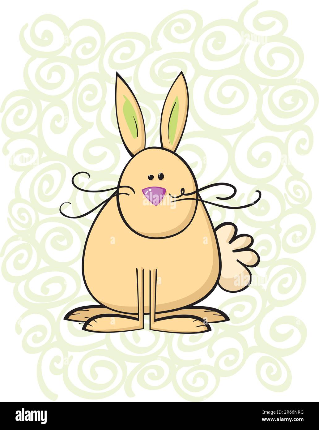 Illustration of a bunny on a swirly background Stock Vector Image & Art ...