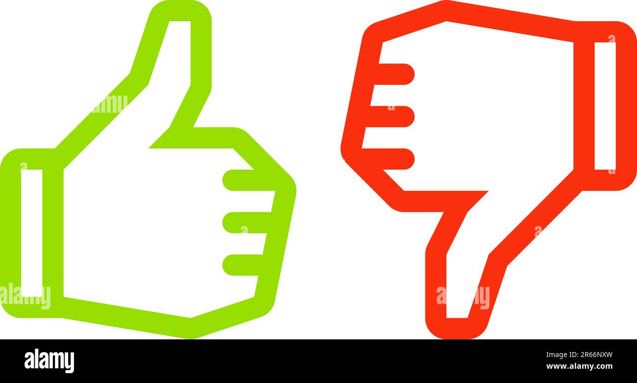 Thumbs up and down icons. Icons are aligned to pixel grid. This means ...