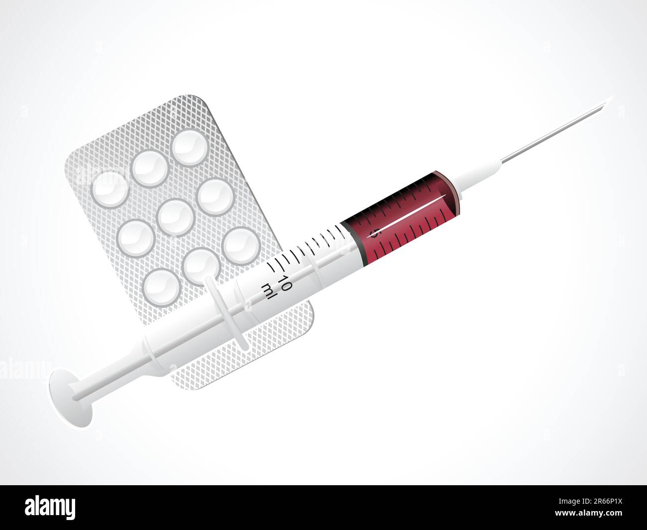 abstract medical syringe and tablets icon vector illustration Stock ...