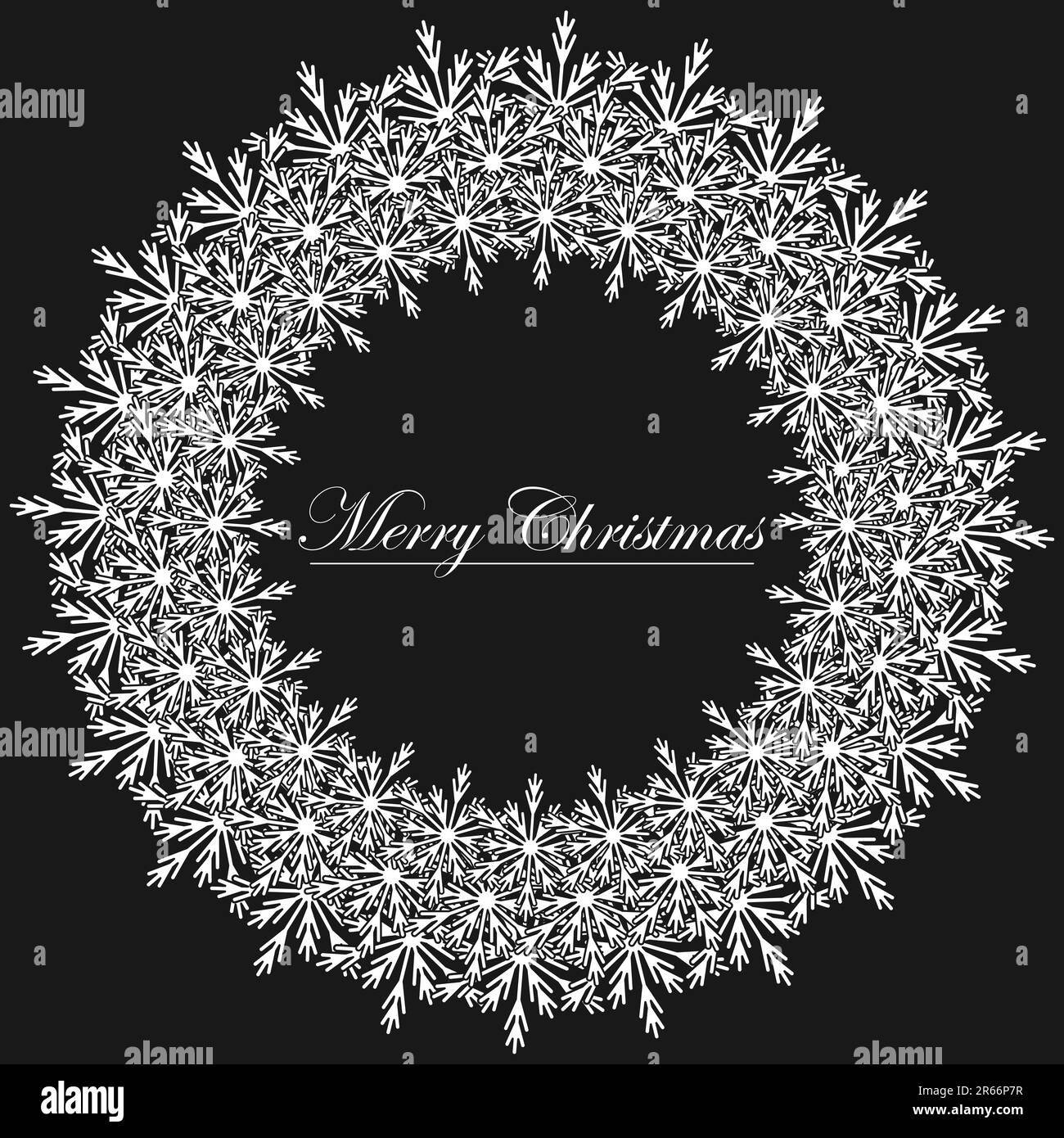 Black and White Christmas frame illustration Stock Vector Image & Art ...