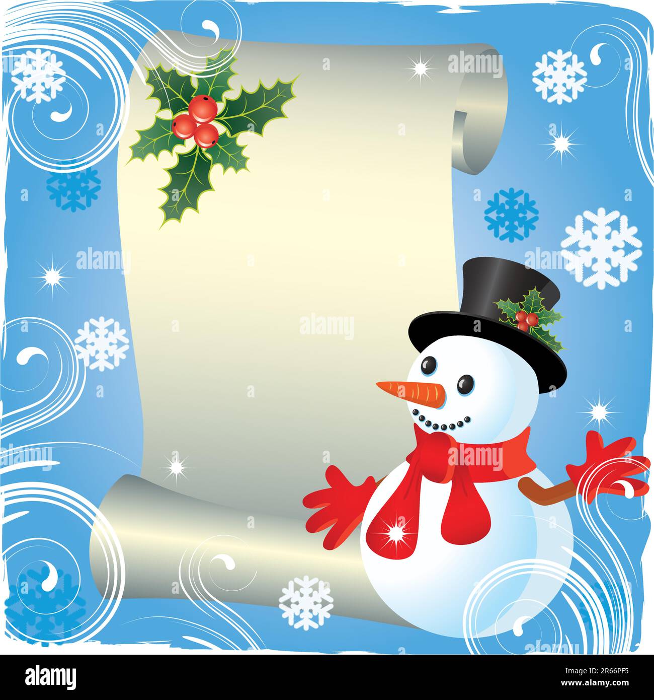 Christmas background with roll and snowman Stock Vector Image & Art - Alamy